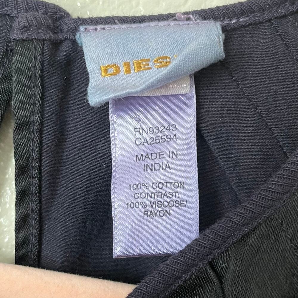 Diesel | Tops | Diesel Top Womens Small Purple Black Satin Ruffle Mixed ...